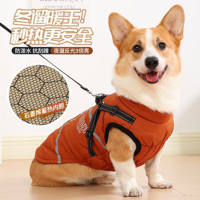 狗狗衣服秋冬装中小型犬柯基柴犬专用冬季保暖加厚防静电棉服棉衣
