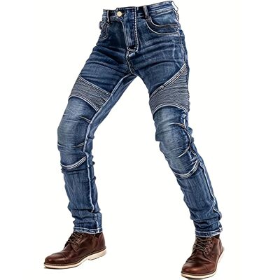 FY10011 Men's Slim-Fit Fashion Stone-Washed Jeans Cargo Jean