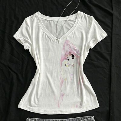 Goth Women's T-shirts Female Clothing 90s Vintage Clothes fo