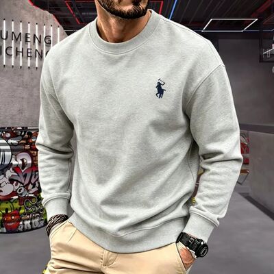 100% pure cotton high-end brand men's long sleeve polo shirt