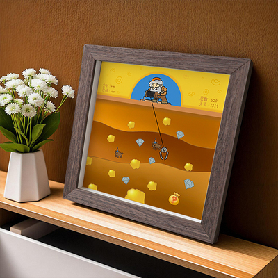 DIY黄金矿工相框中空画小摆件创意礼品画框空框小框6/7寸挖矿相框
