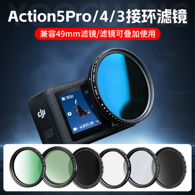 大疆Action5Pro/4/3滤镜支架环