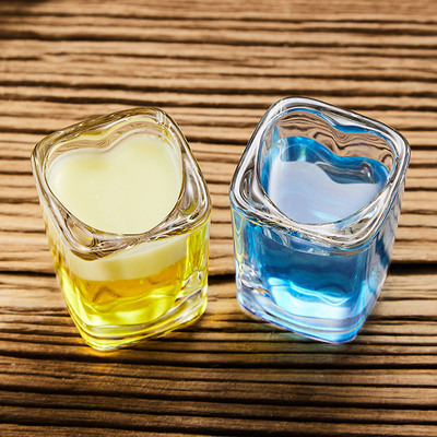 创意爱心玻璃透明方形白酒杯