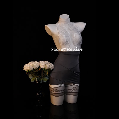 秘境「金秘书」性感睡裙蕾丝制服镂空内衣情调诱惑连体裙纯欲qqny