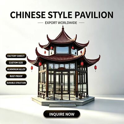 全铝双层飞檐仿古凉亭别墅景观亭海外出口源头工厂Pergola