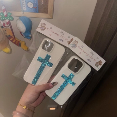 苹果16镶钻手机壳iPhone17/14proMax15十字架满满满钻闪个性潮品新品小众12pro高级11轻奢XR新品潮流骷髅11