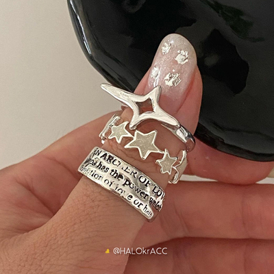HALOkrACC韩国ins复古星戒指