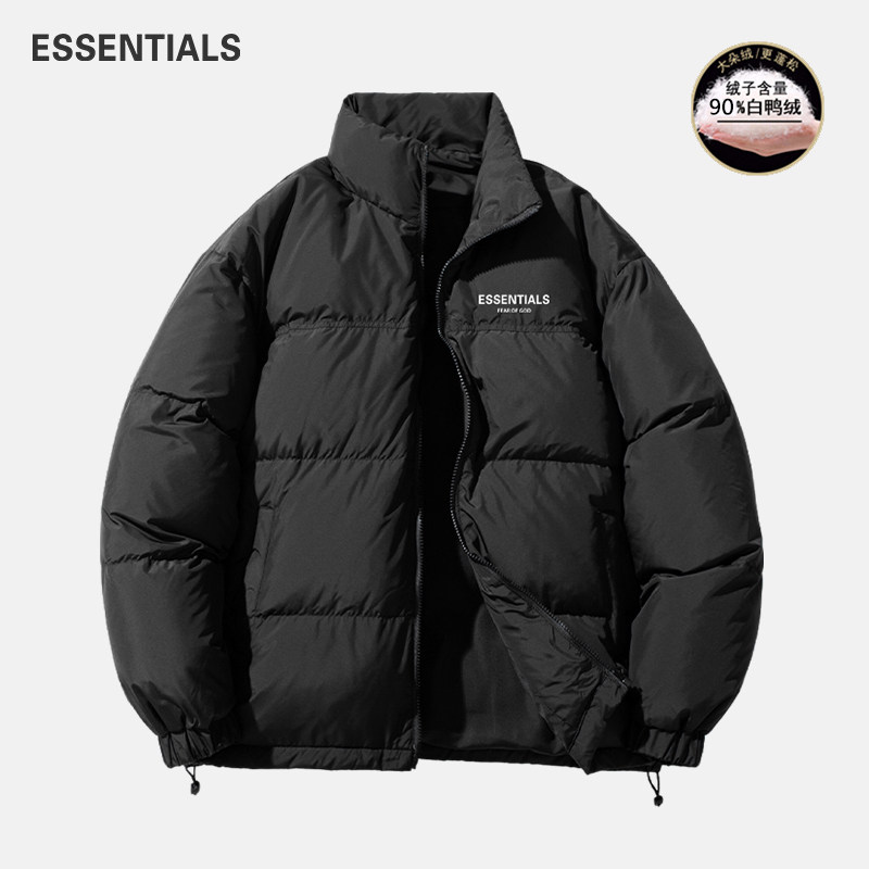 ESSENTIALS官方羽绒服男女情侣款2025冬季新款加厚立领白鸭绒外套