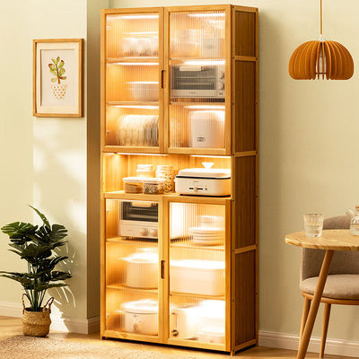 速发木马人厅房置物架落地货炉家用置物架子调料微波架收纳层架客