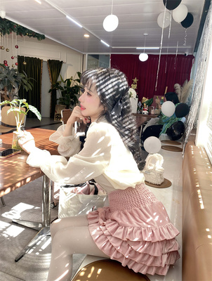 丝绒蓬裙收腰甜美收腰显瘦