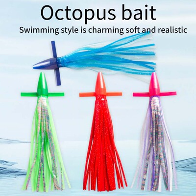 7”9in18/23cm淡海水拖钓飞机树脂章鱼裙诱饵trolling lures