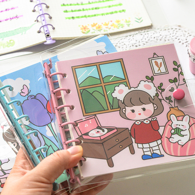 速发风可爱方形值帐本高颜手生可贴活页可拆爱纸网格本