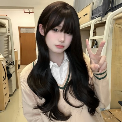 速发黑韵佳人假发纤时色长卷发韩式大波浪蓬松外翻卷棕尚减龄全头