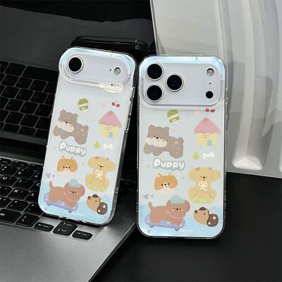 趣味滑板狗适用于苹果11IMD壳苹果17/16pro大孔15新款13白底14pro