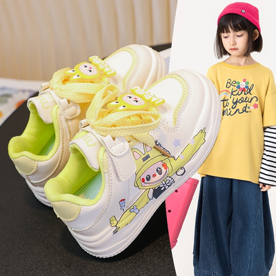 2026春秋新款儿童小白鞋卡通labb低帮板鞋女童运动鞋轻便防滑鞋子