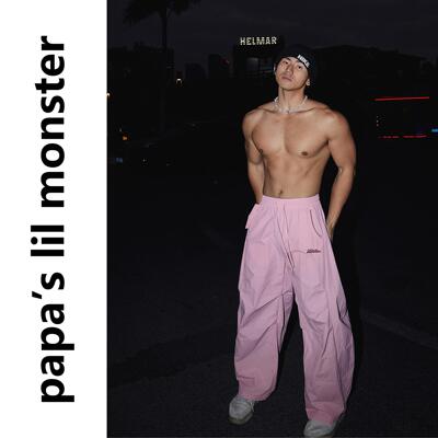PAPASLILMONSTER美式户外露营溯溪机能弯刀伞兵廓形裤 一博同款