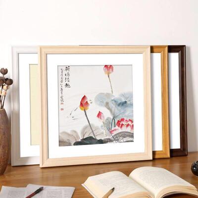Square solid wood picture frame hanging wall 33 38 30 40 45
