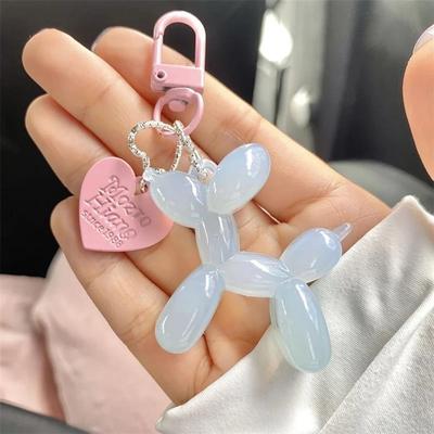 Korean Cute Keychain Punk Jelly Balloon Puppy Keychains for