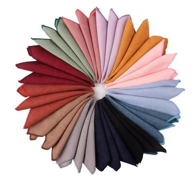 Solid Cotton Pocket Square For Men Suits Hanky Mens Handkerc