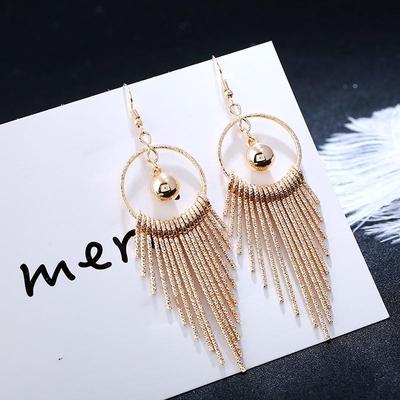 European American Exaggerate Big Round Swing Earrings For