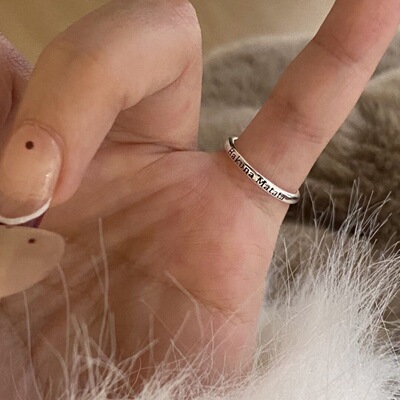 HakunaMatata无忧无虑梦想成真染黑复古尾戒小拇指戒指个性指环潮