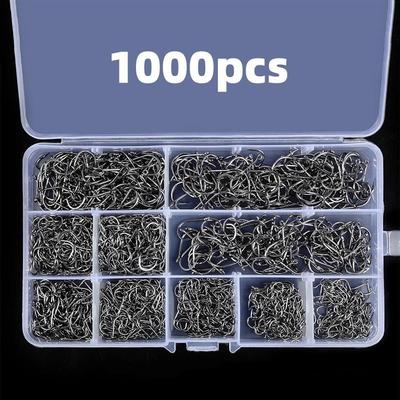 1000PCS Fishing Hooks Set High Carbon Steel Sharp Durable Ba