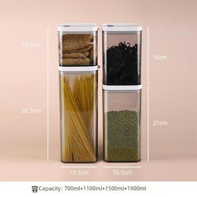 Glass Airtight Kitchen Storage Jar Sealed Food Container Gra