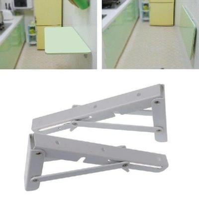 2 Pcs Reinforced Folding Shelf Brackets Stainless Steel