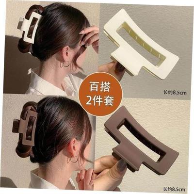 发夹Hot Sale Solid Color Claw Clip Large Barrette Crab Hair1