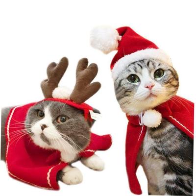 Christmas Decorations Pet Clothes Cat Dog Santa Red Scarf
