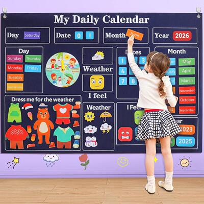 My First Daily Calendar Classroom Haves 3.3Ft Felt Board toy