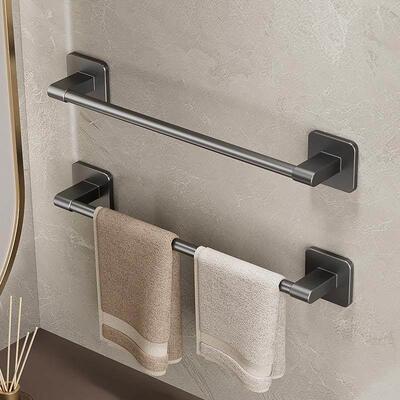 towel rack non perforated bathroom suction cup hanger bath