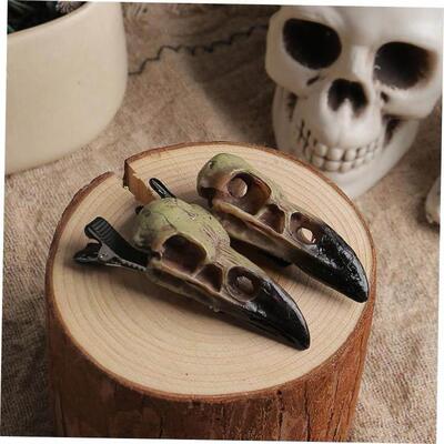 Halloween Crow skull hair clip Skull skull duck beak clip