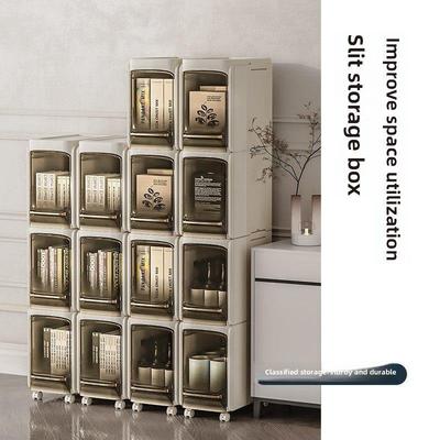 Storage cabinet with narrow seams for household kitchen and