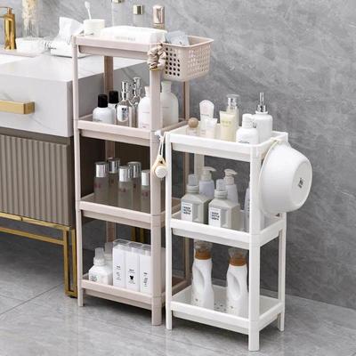 bathroom shelf, floor-mounted plastic toilet, multi-storey