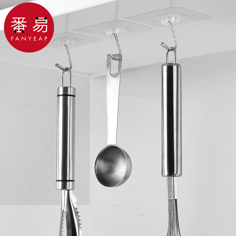 粘钩/无痕A1pn008-挂钩免打孔宿舍粘胶免钉壁挂厨房门后挂衣帽墙