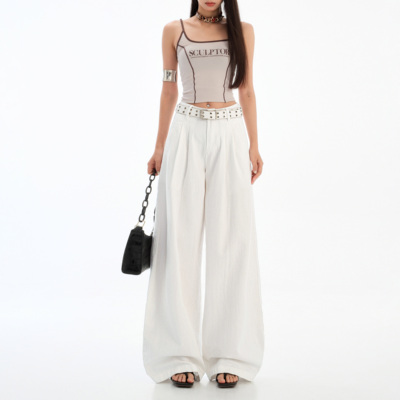 无须2025新款白色牛仔裤