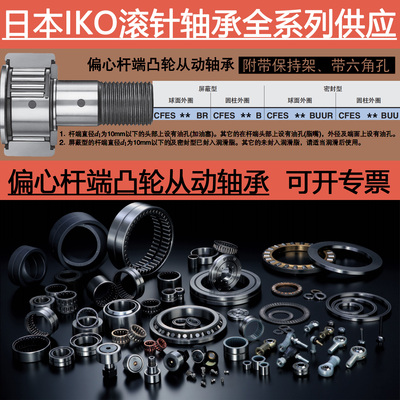 日本进口IKO偏心杆端凸轮从动滚轮滚针轴承CFES 6 8 10 10-1 BUU