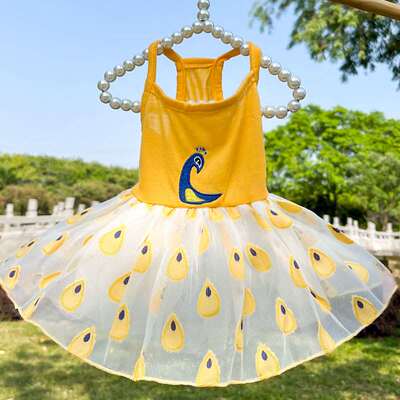 极速Peacock skirt four colors optional organza pet doYg cat