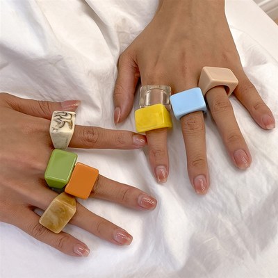 极速2021 New Korea Fashionv Vintage Simple Aesthetic Acetate