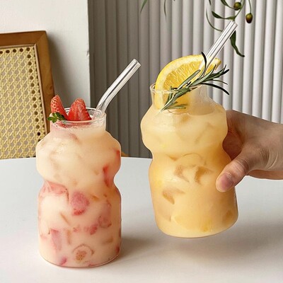 Simple Lactic Acid Bacteria Glass Single Layer Cup Cute High Borosilicate Glass Milk Juice Milk Tea Beverage Single Lay