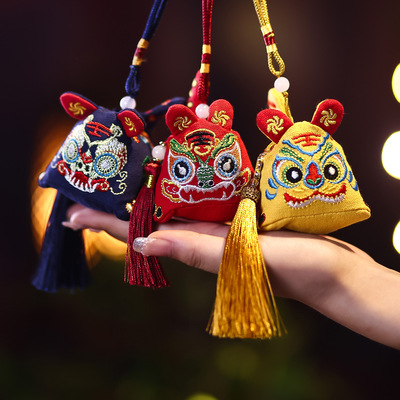 New Year Decoration Five Blessings Linmen Tiger Pendant 2026 Year of the Horse Spring Festival Persimmon and Ruyi Car F