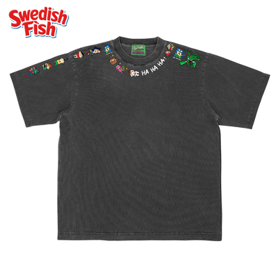 interesting灵魂！蜡笔小新！原创艺术家拼接卡通oversize做旧短T