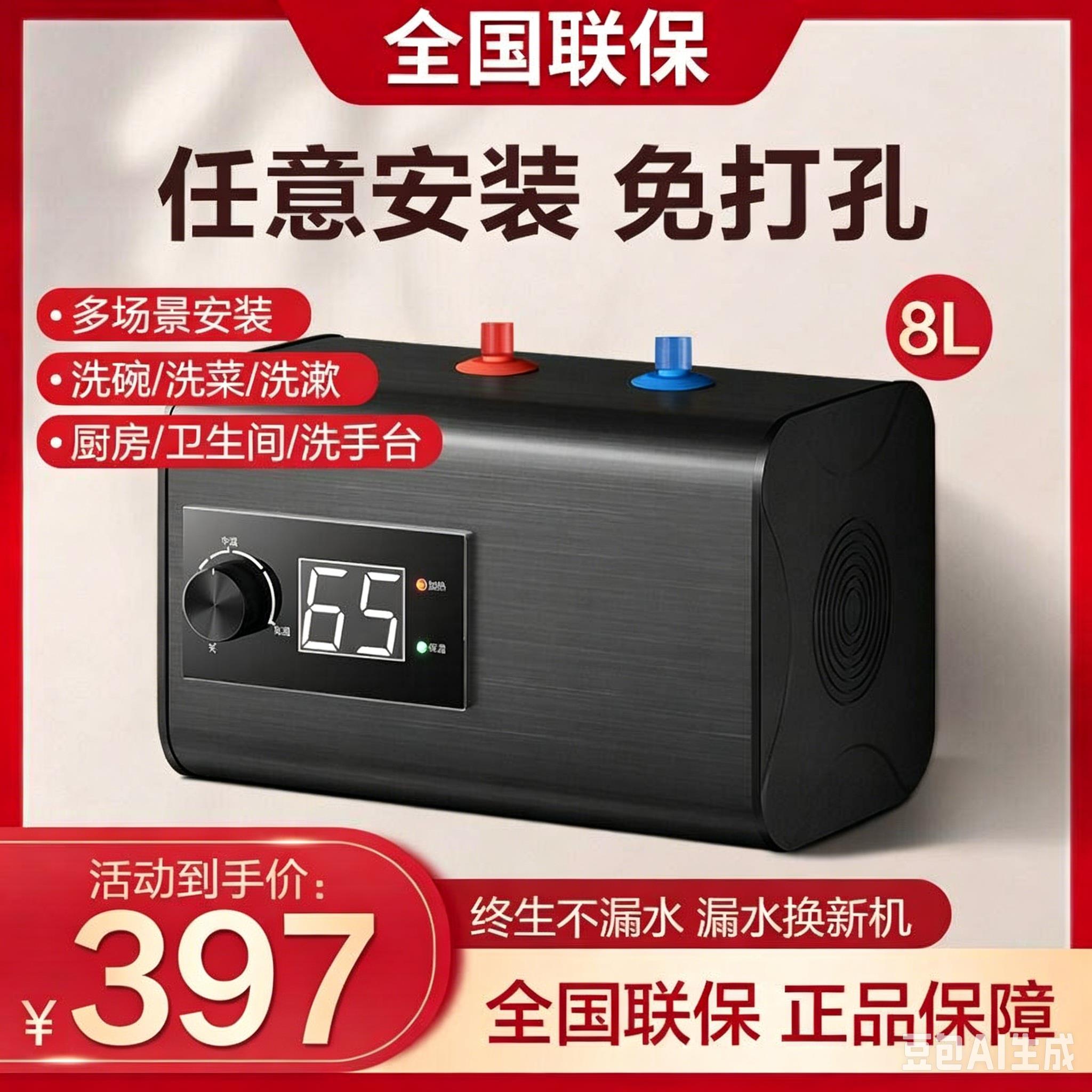 信联好太太厨房小厨宝家用6升8L12L储水式台下电热水器热水宝特薄