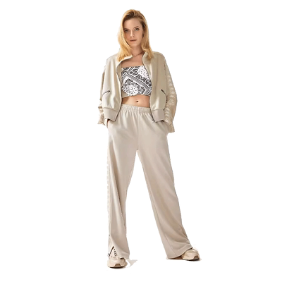 Kappa卡帕串标运动裤女高腰直筒长裤排扣休闲裤K0D42AK63