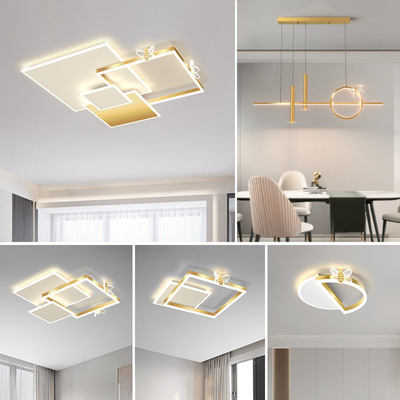 北欧主卧室灯书房客厅灯具现代简约大气2025年新款网红套餐吸顶灯