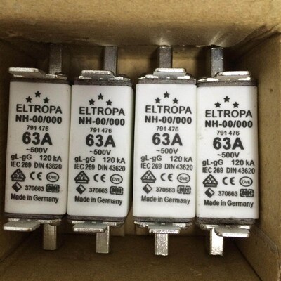 ELTROPA熔断器NH-00/000 63A  500V 120KA gG/gL 791476 370663