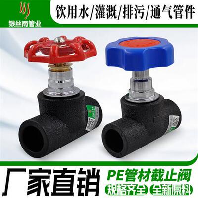PE升降停止阀 20 4分 25 PE阀门 HDPE给水管材配件 承插式PE管件