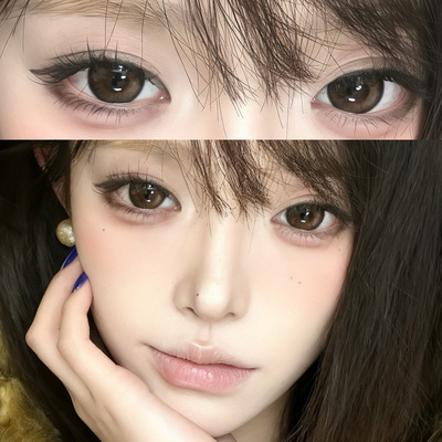 OVOLOOK半年抛美瞳轻轻乌龙三明治大小直径彩色隐形眼镜旗舰店F