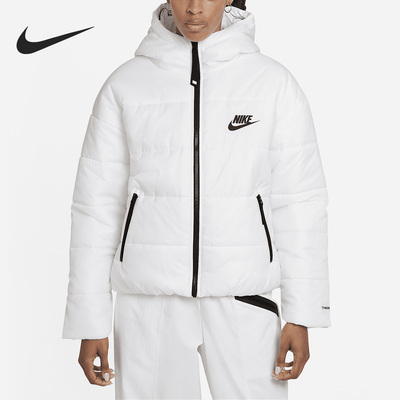 Nike/耐克正品冬季新款女子运动休闲保暖连帽棉服DJ6995-100